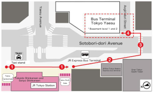 Access map (Aboveground) – Bus Terminal Tokyo Yaesu